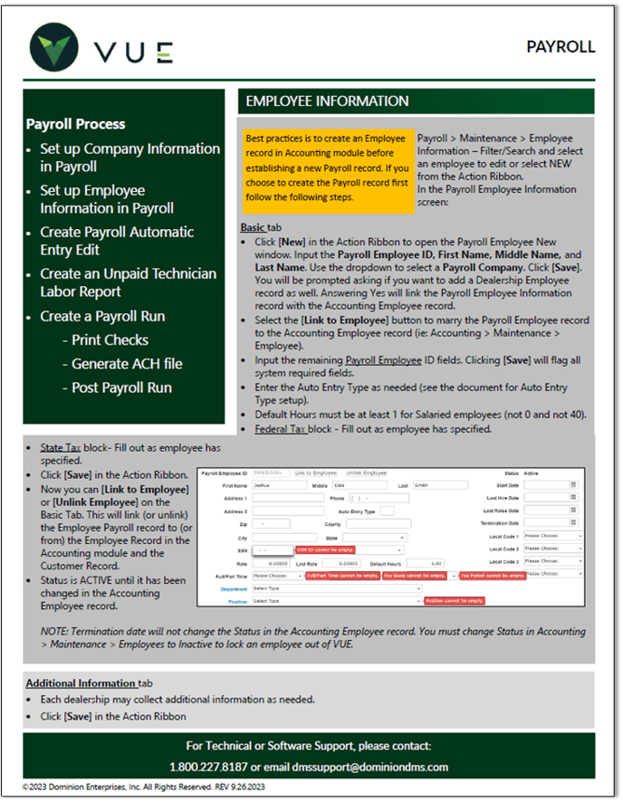 Employee Information (Payroll) Employee Information (Payroll)